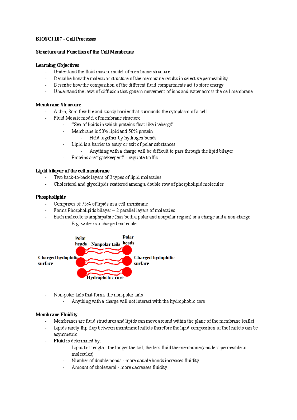 CHEM 110 Cell Processes Lecture 21 notes - BIOSCI 107 - Cell Processes ...