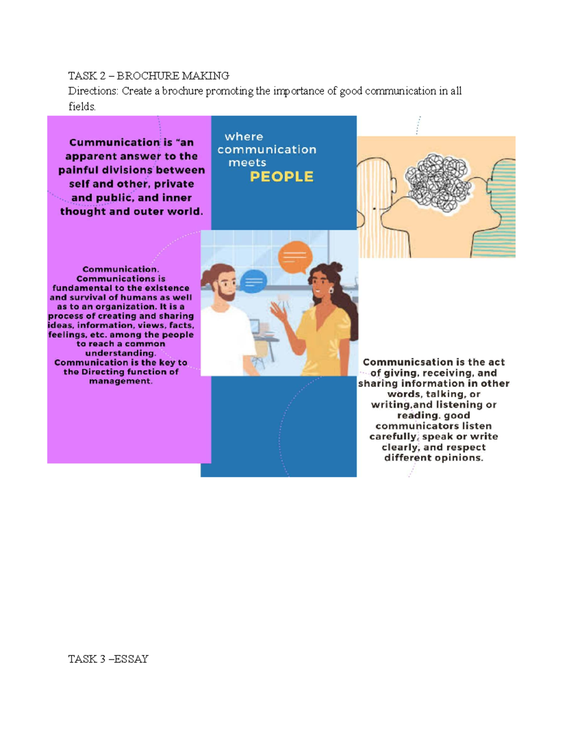 TASK 2 - Brochure on the Importance of Good Communication Skills - Studocu