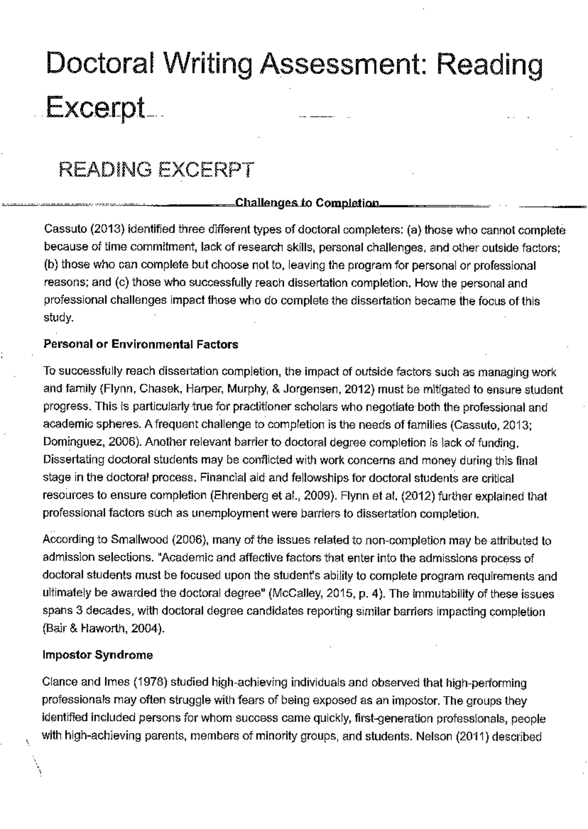 Doctoral Writing Assessment: Challenges & Strategies for Completion ...