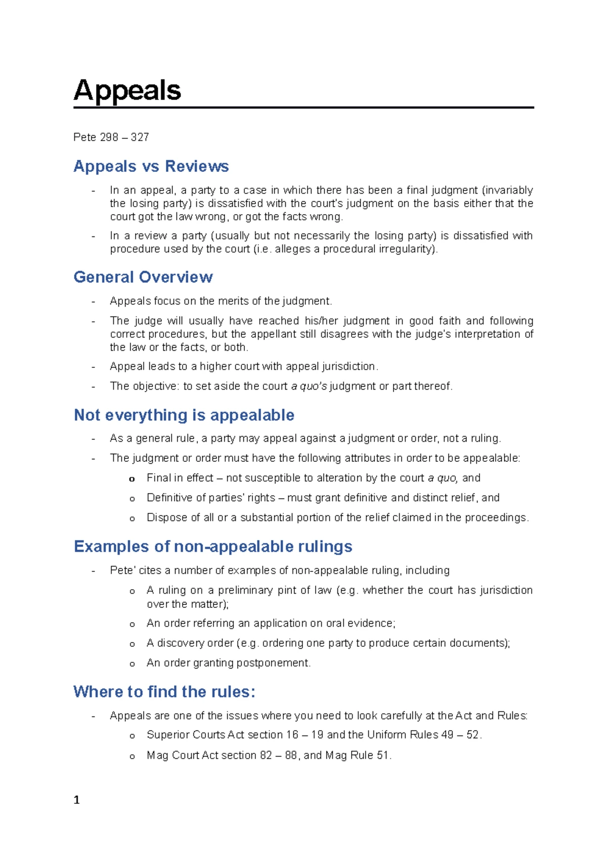 General Principles of Rescission in Court Applications - Studocu