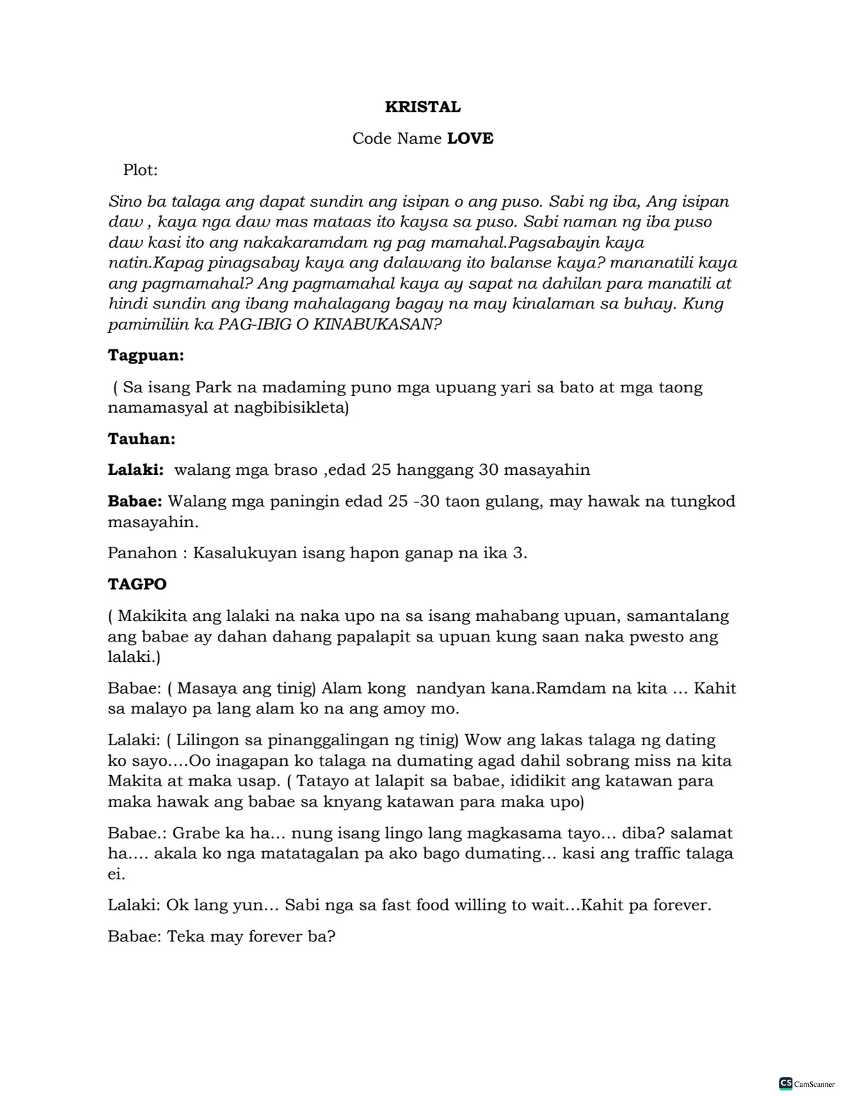Kristal-1-PDF1 - English - KRISTAL Code Name LOVE Plot: Sino ba talaga ...