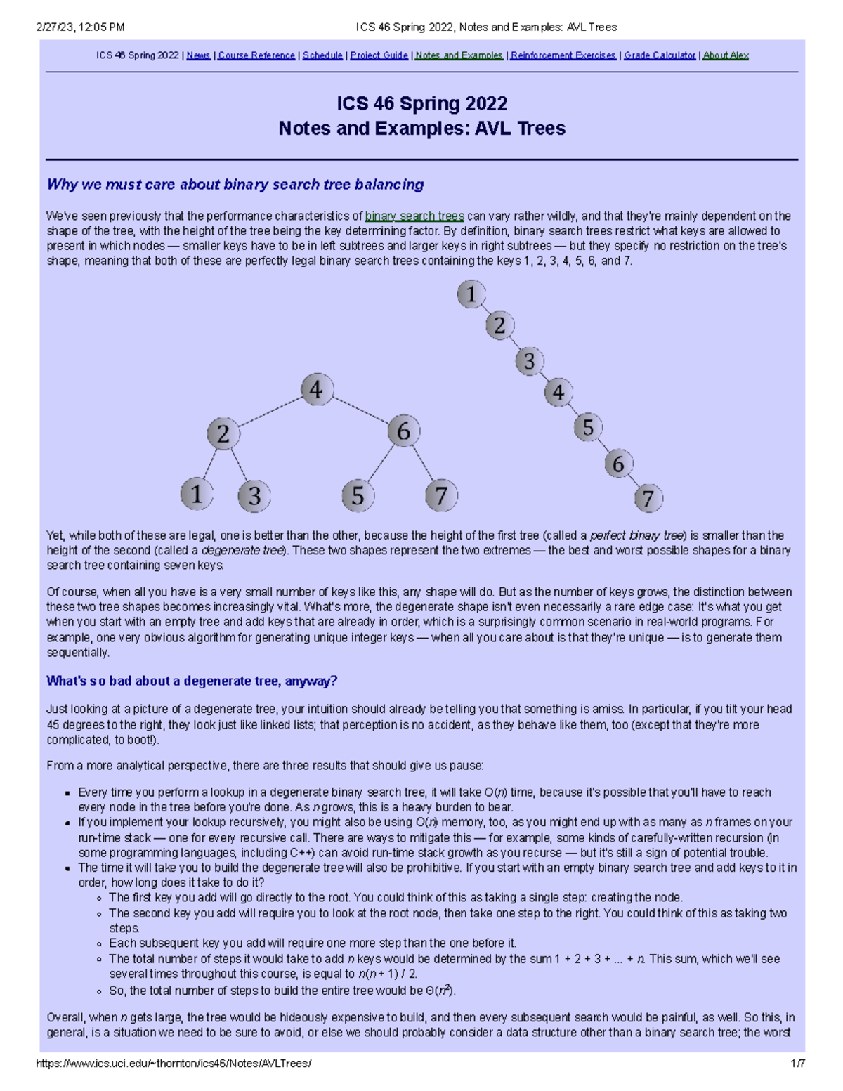 ICS 46 Spring 2022: Comprehensive Notes on AVL Trees and Balancing ...