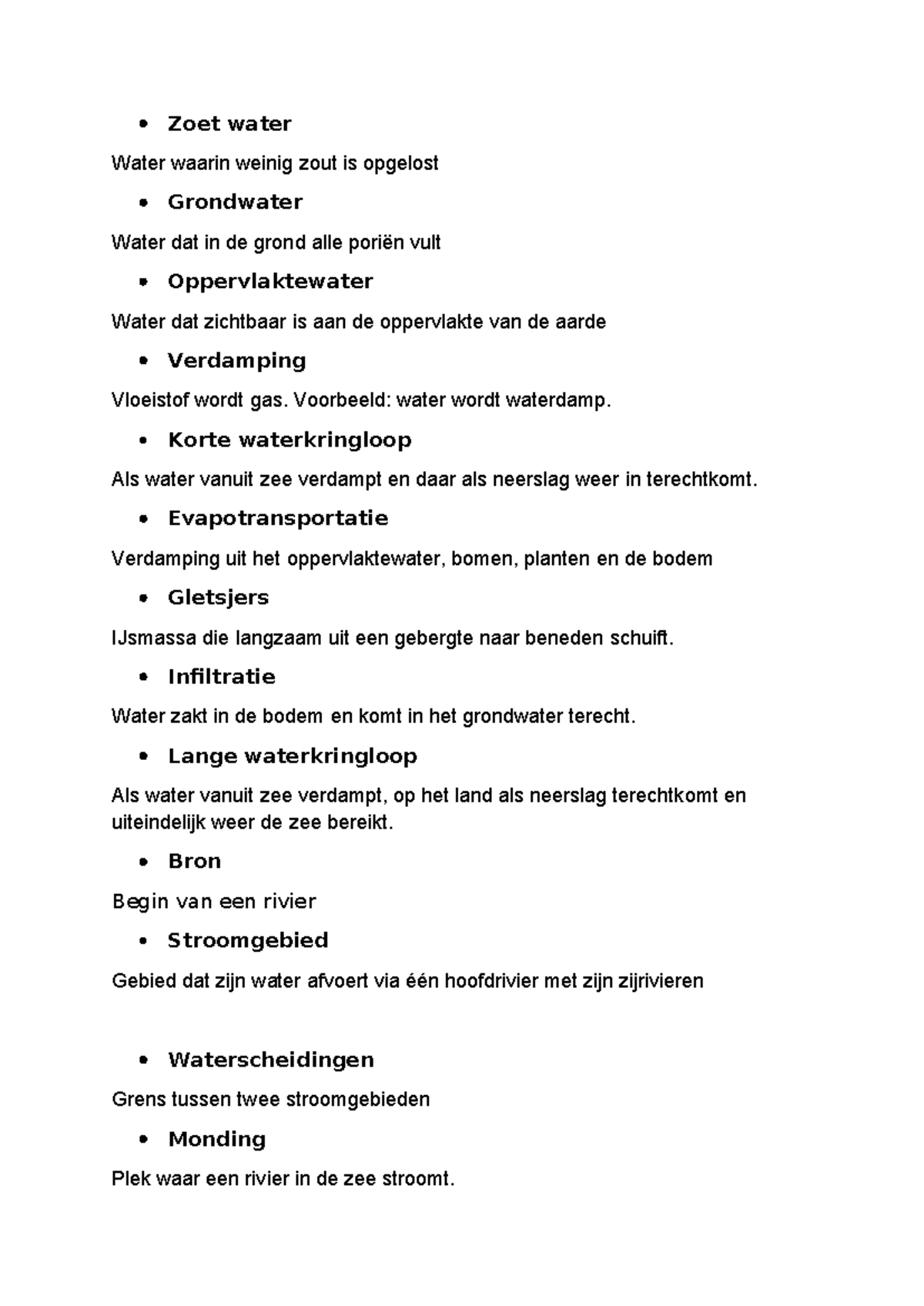 Aardrijkskunde 4 - Water Cycles and Resources Overview - Studeersnel