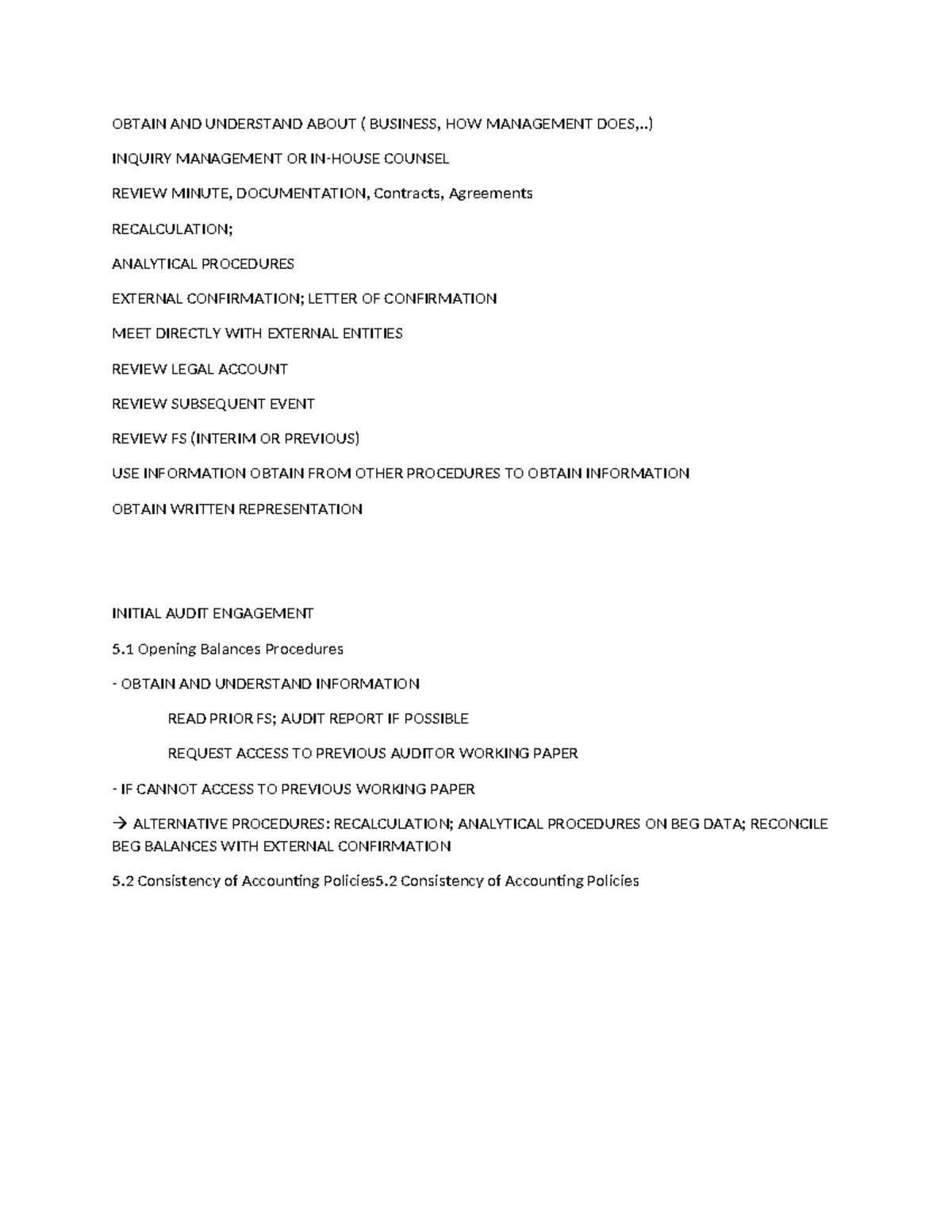 Audit Procedures: Recalculation and Consistency of Accounting Policies ...