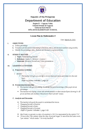 DLP-4A - Detailed Lesson Plan - DETAILED LESSON PLAN ( 4a’s Format ...