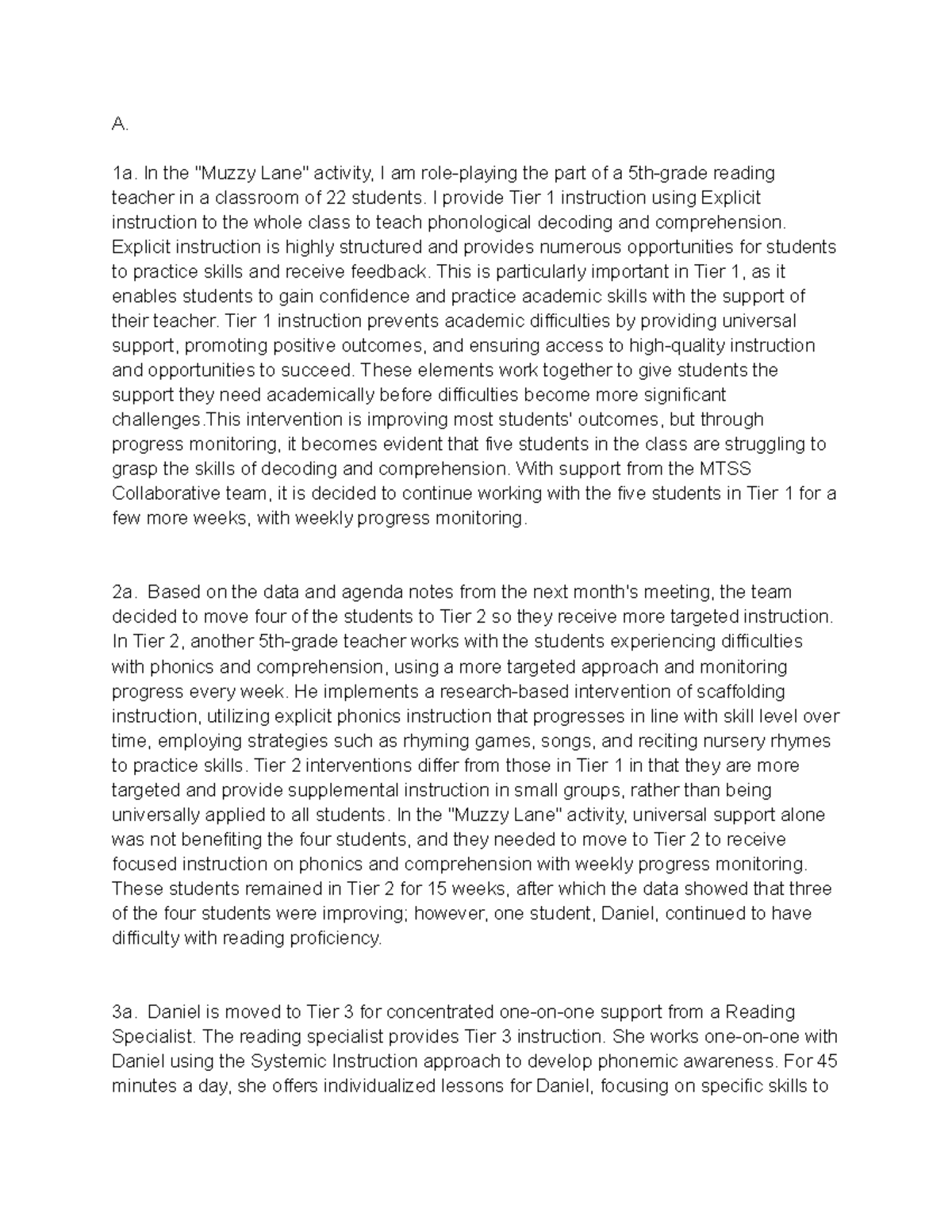 D635 Task 1 - Implementing Multi-Tiered Support in Reading Instruction ...