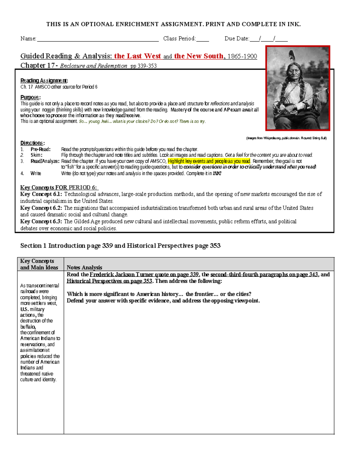 Guided Reading Analysis: The Last West & New South (Ch. 17) - Studocu