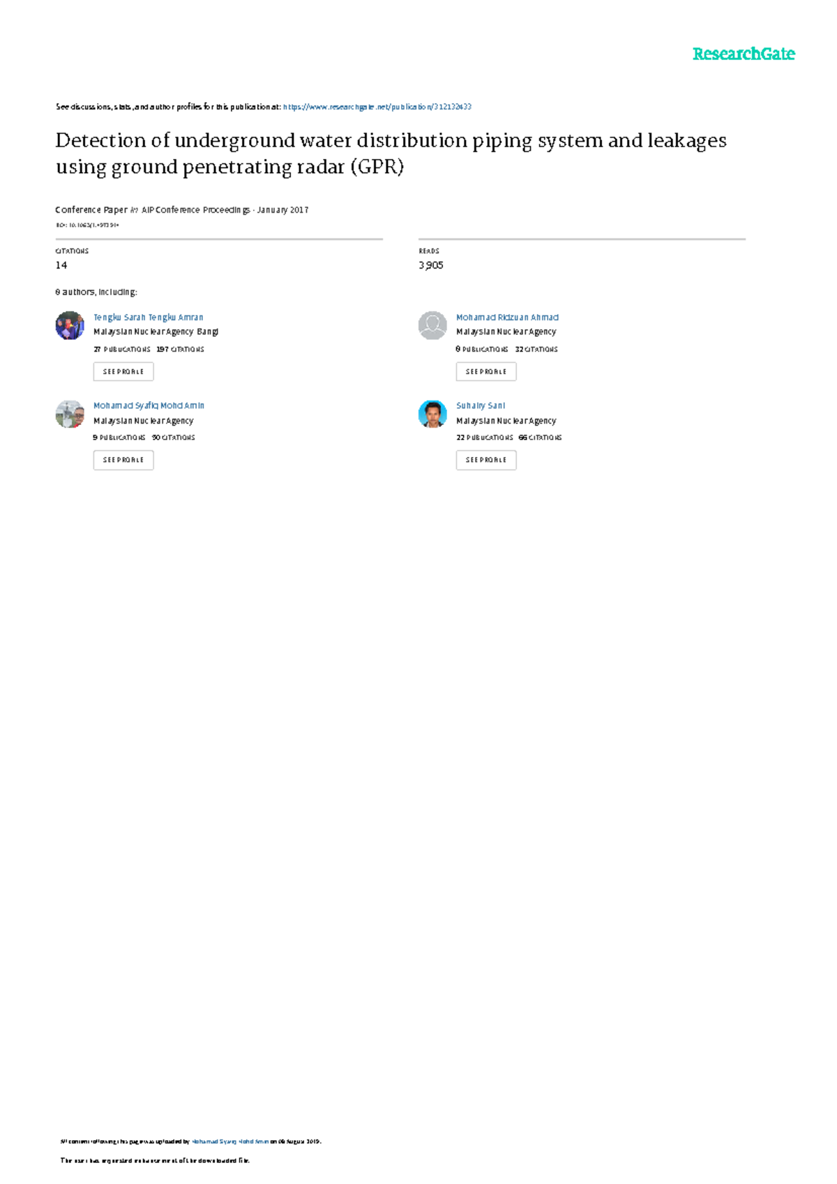 Detection of Underground Water Distribution and Leakages Using GPR - Studocu