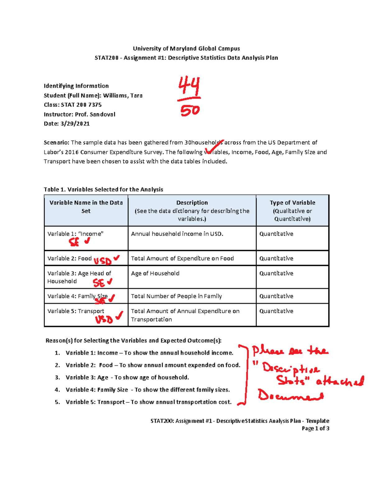 STAT 200 Assignment 1 Discriptive Statistics Data Analysis Plan - STAT200: Assignment #1 - - Studocu