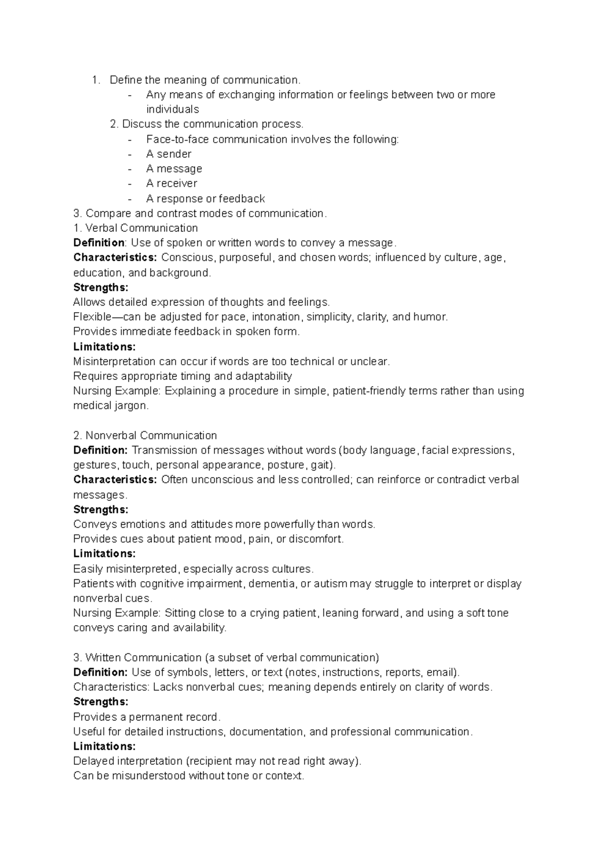 NUR 101: Therapeutic Communication Strategies for Nursing Practice - Studocu