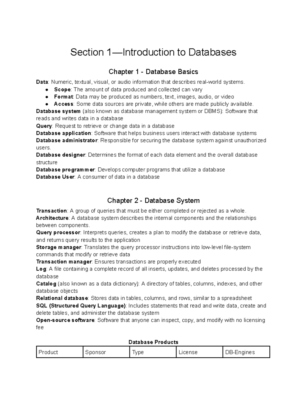 BUS4 112 Database Concepts: Overview of SQL Syntax and Basics - Studocu