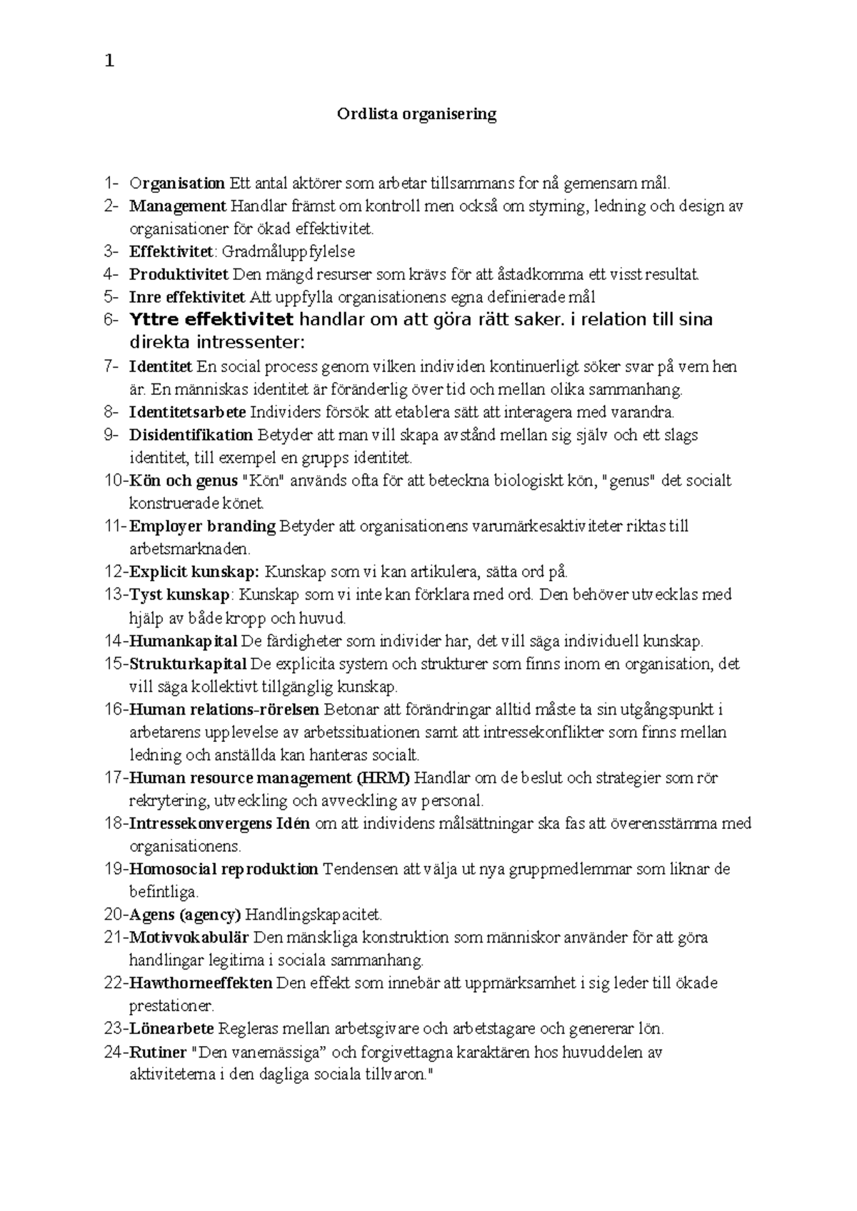 Ordlista organisering från Organisation – Alvehus & Jensen - Ordlista ...