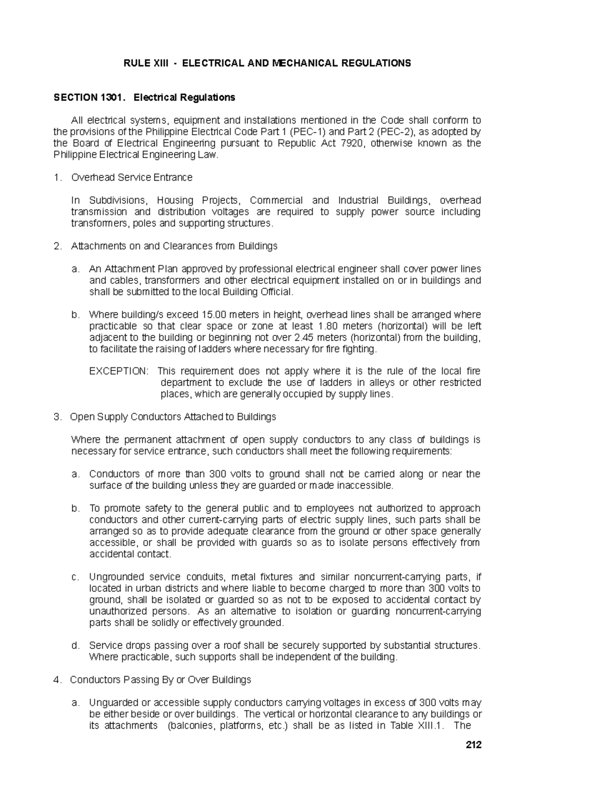 Philippine Electrical & Mechanical Code Regulations - EE Laws - Studocu