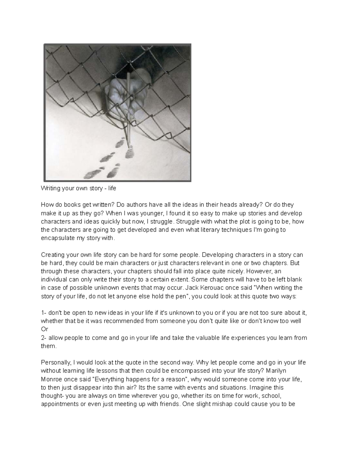 Discursive Essay: Writing Your Own Life Story and Its Challenges - Studocu