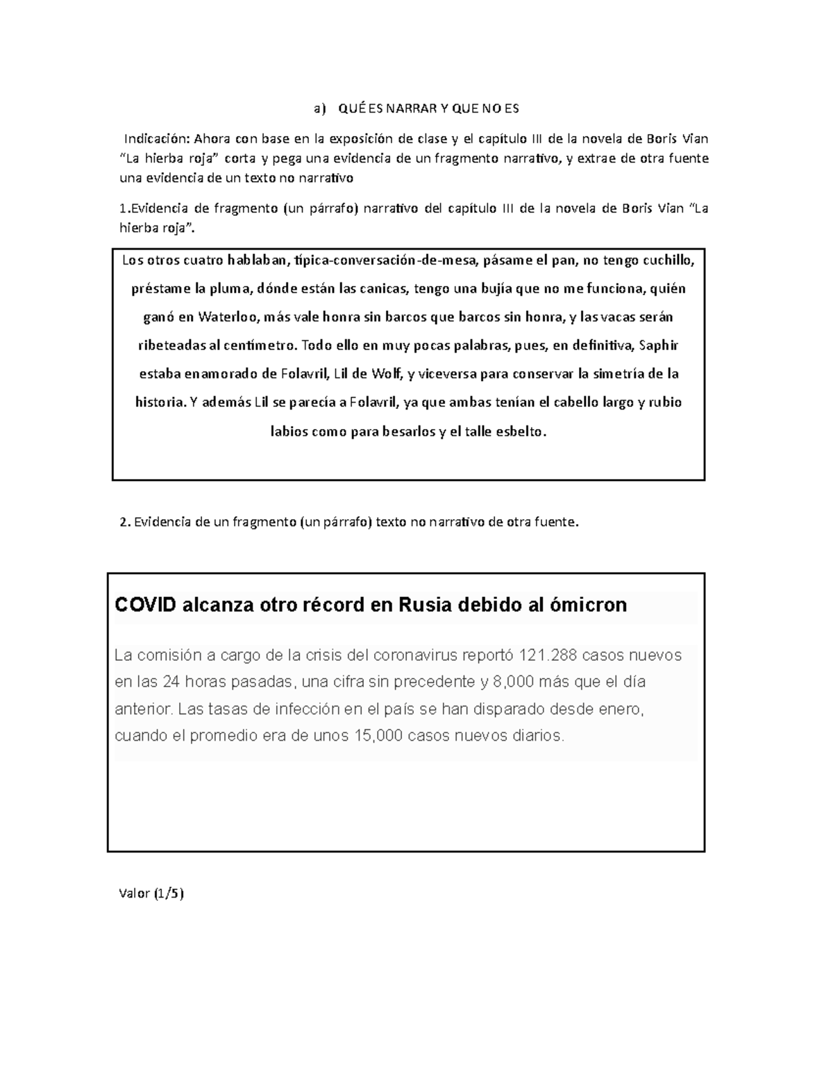 A) Qué es Narrar y Qué No Es - Análisis de Textos Narrativos y No ...