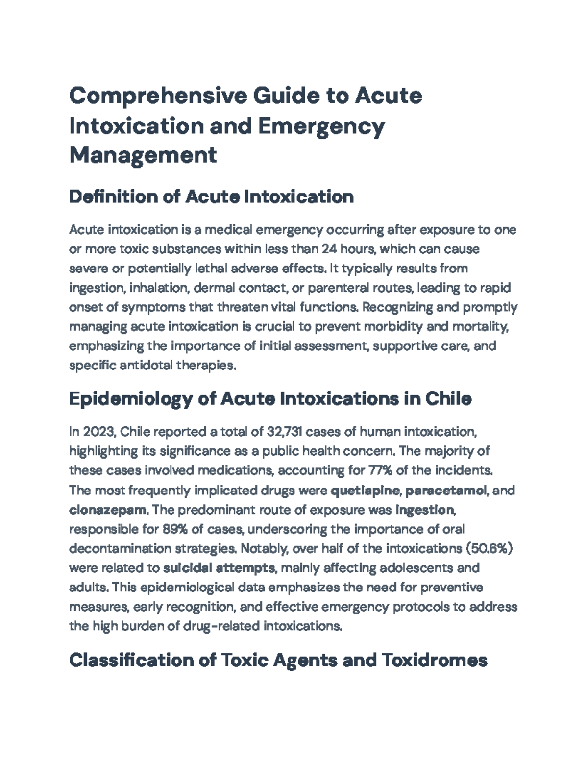 Comprehensive Guide to Acute Intoxication & Emergency Management (2023 ...