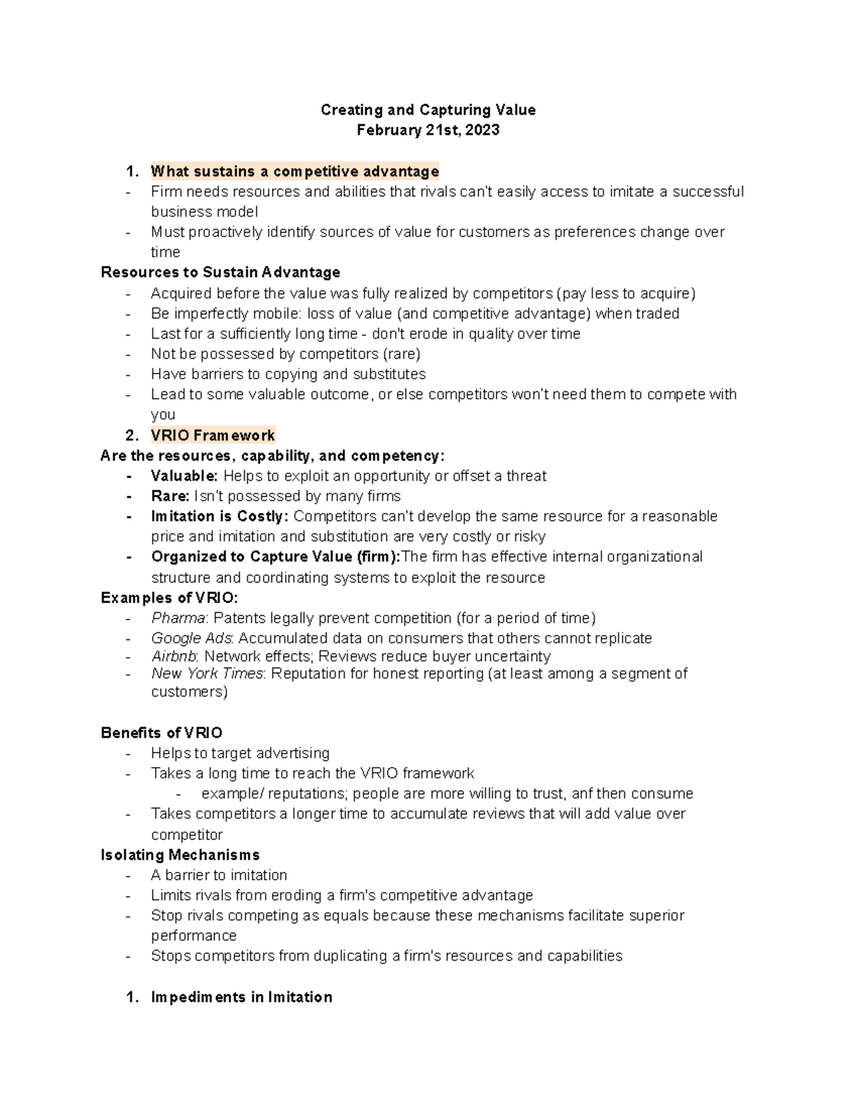 Creating and Capturing Value: Strategies for Competitive Advantage ...