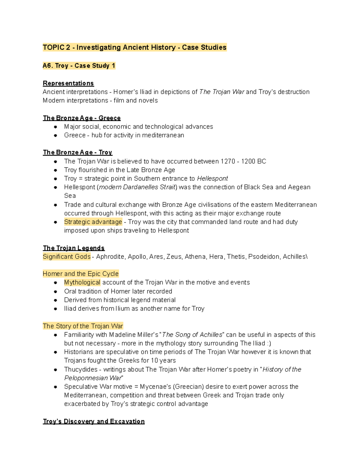 Investigating Ancient History - Case Studies A6: Troy & B5: Persepolis ...