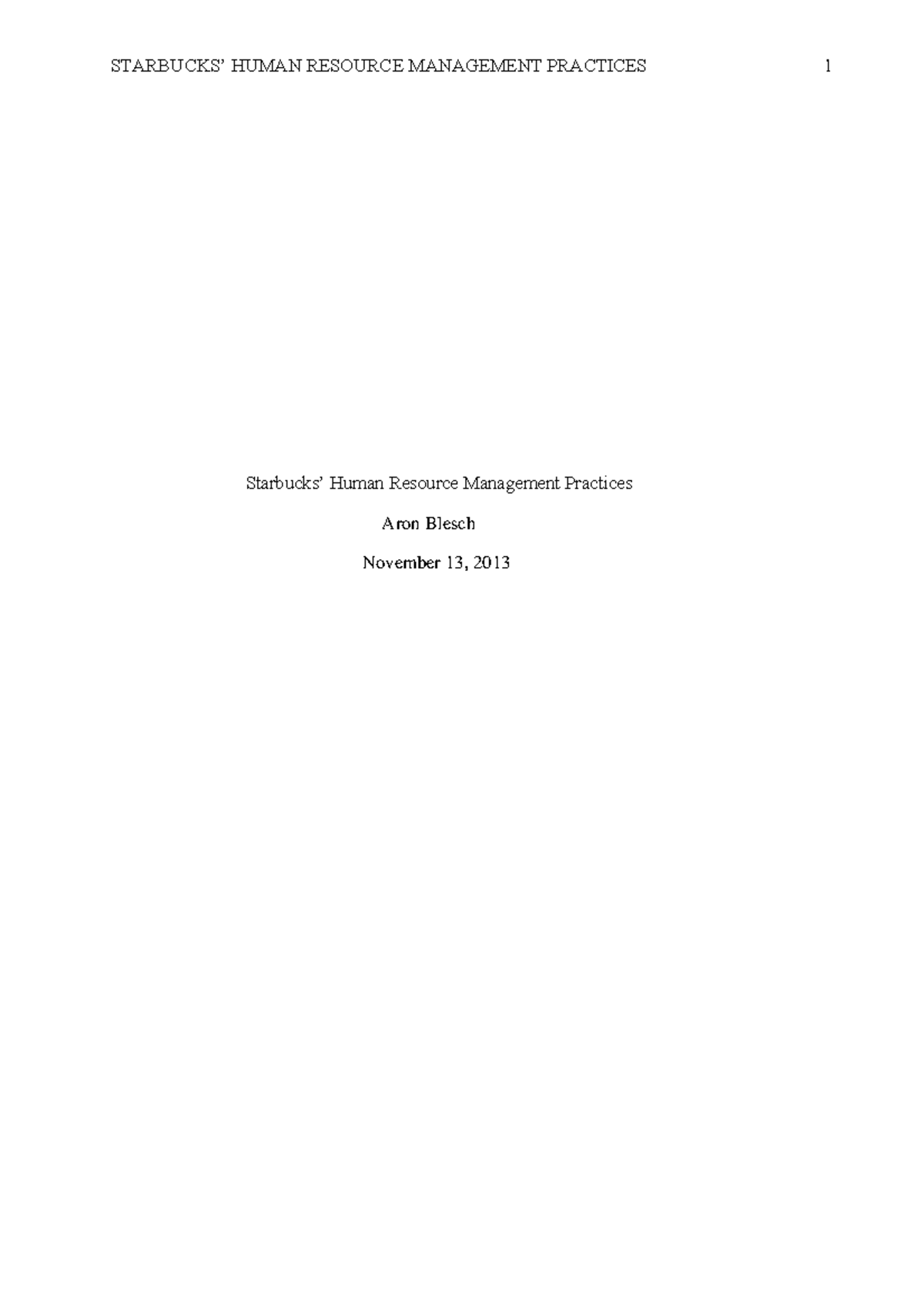 Starbucks HRM Practices Analysis: Strategies for Competitive Advantage ...