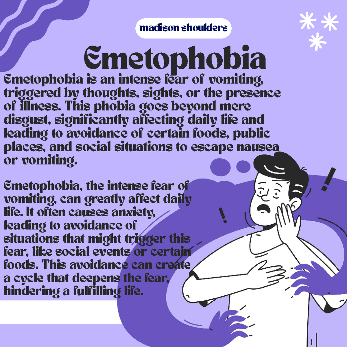 Purple and White Illustrative Specific Phobia Informative Facebook Post ...