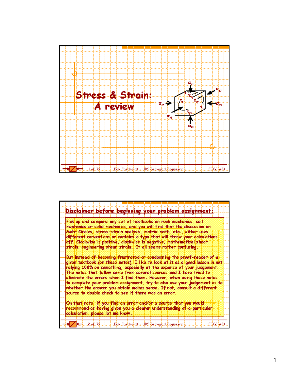 Stress-Strain Analysis: A Comprehensive Review for EOSC 433 - Studocu