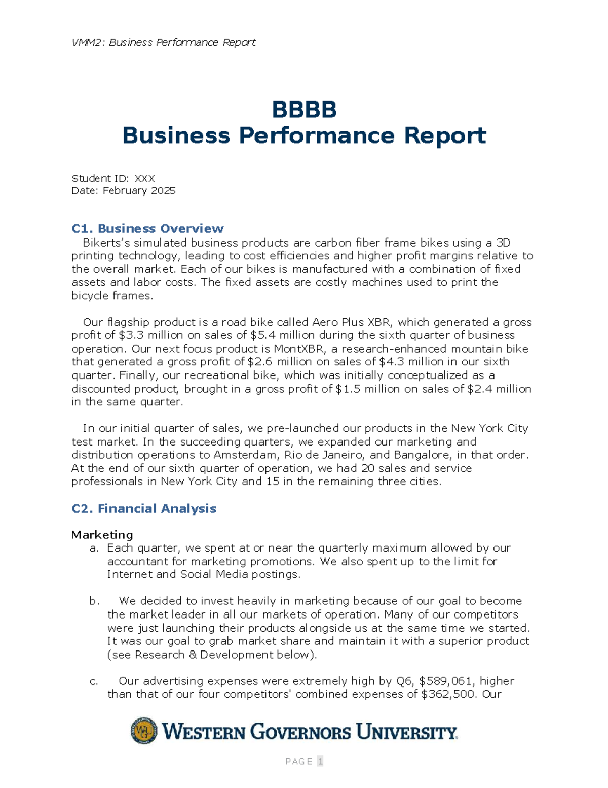 D361 Business Performance Report - SK - VMM2: Business Performance ...