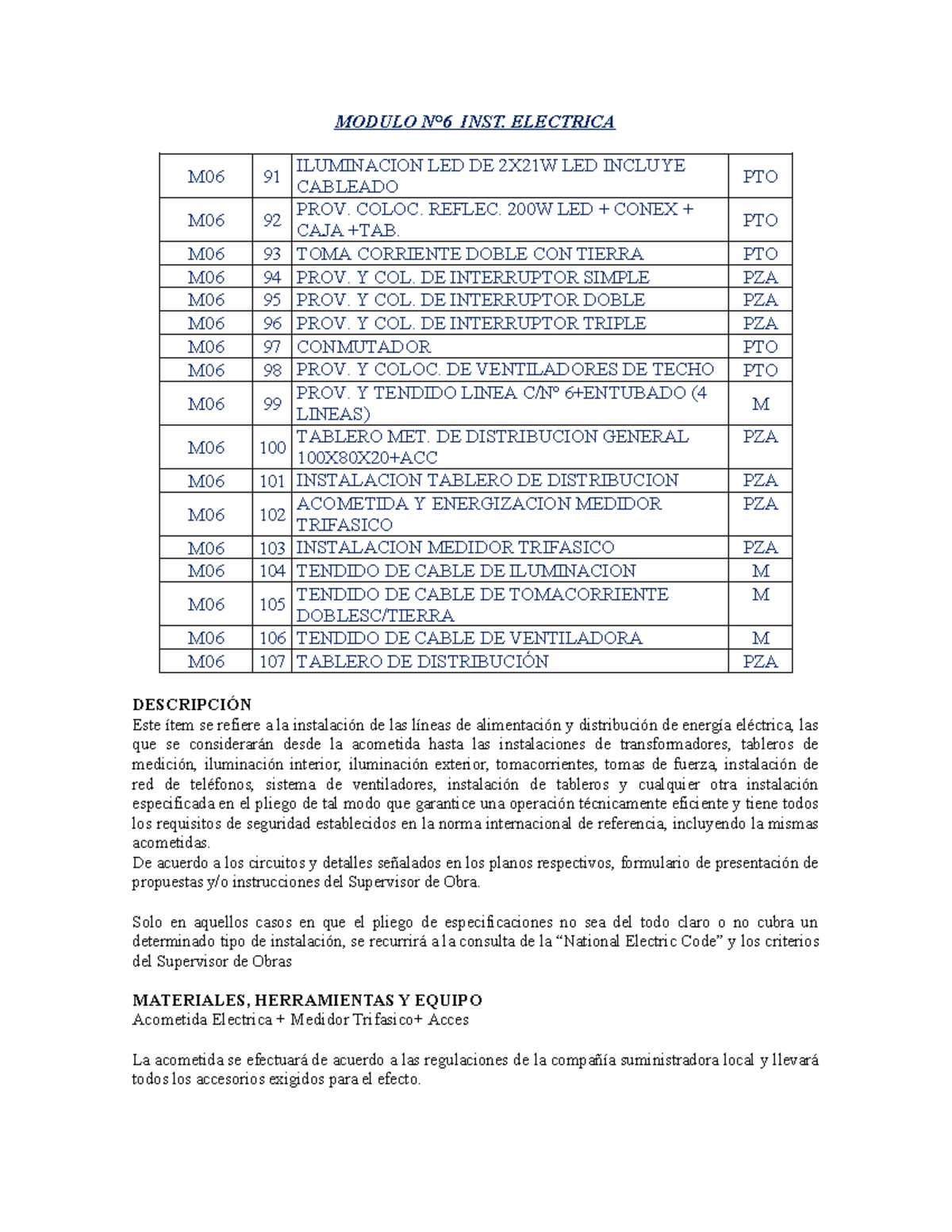 Modulo Electrico M06: Instalación de Iluminación y Tableros - Studocu