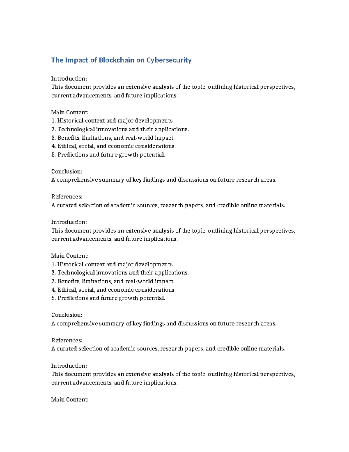 Analyzing Blockchain's Influence on Cybersecurity: A Comprehensive Study - Studocu
