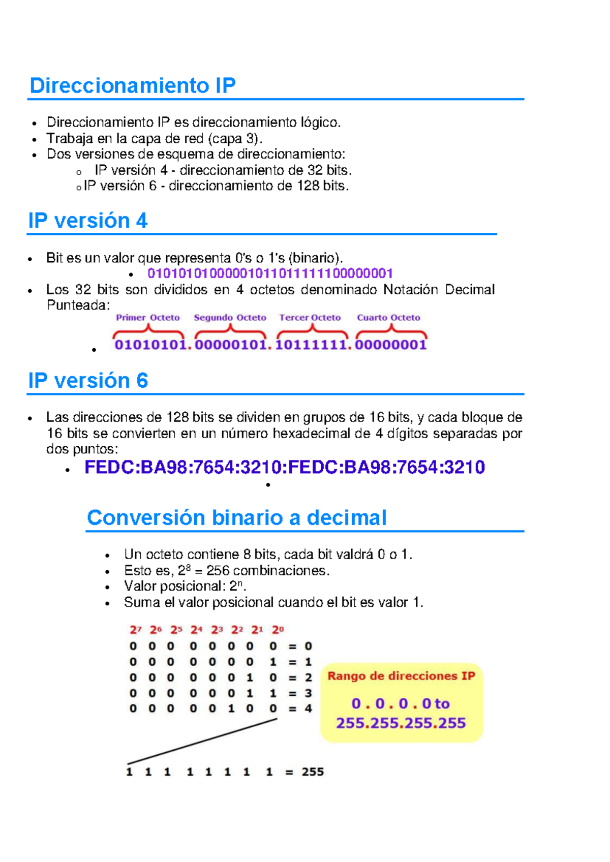 Direccionamiento IP: Clases, Máscaras y Subredes - ADFFS - Studocu