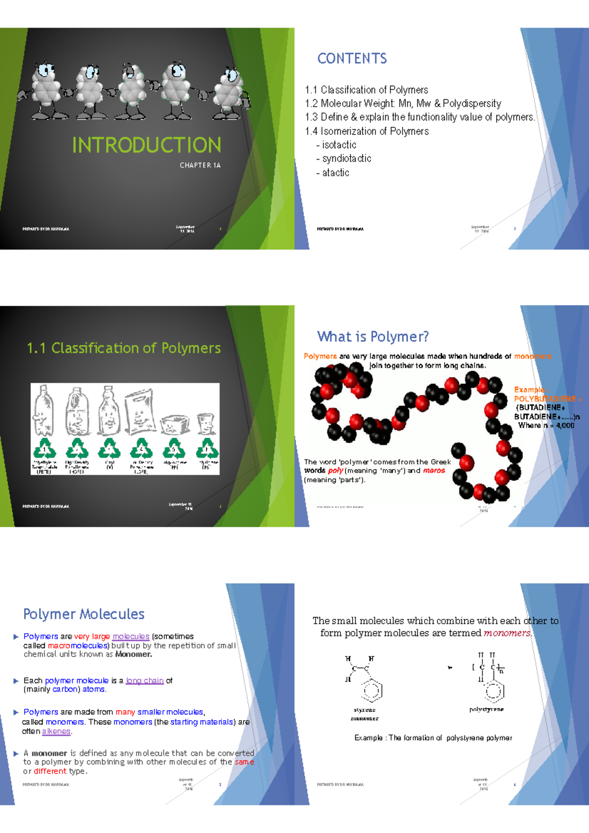 Chapter 1A CHM572 - Polymer classification and properties notes - Studocu