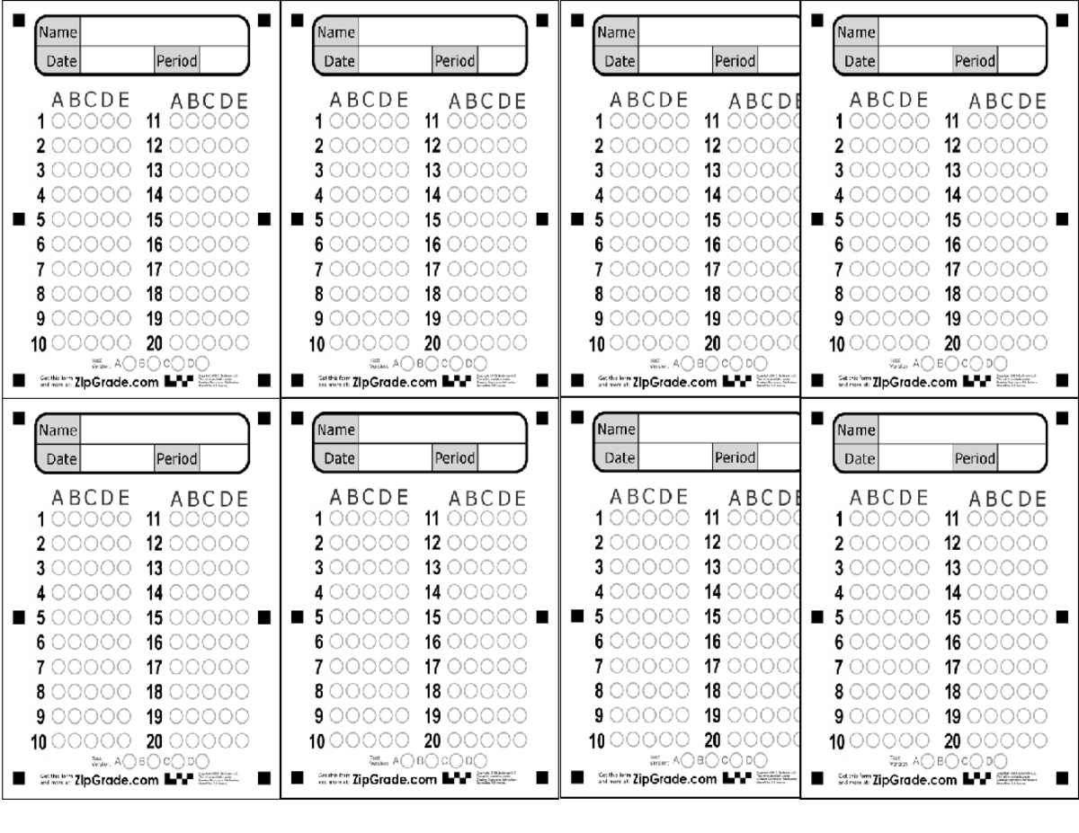 Zipgrade Answer Sheets: 20s and 50s Formats Explained - Studocu