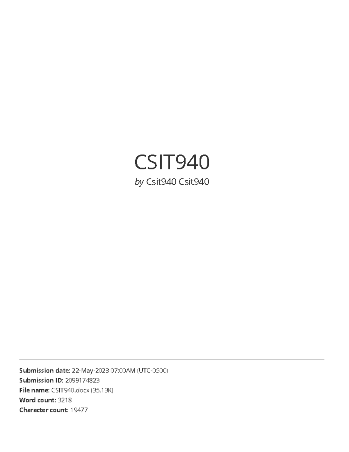 Csit940 Solved Assignment Csit By Csit940 Csit Submission Date 22 May 2023 0700am Utc