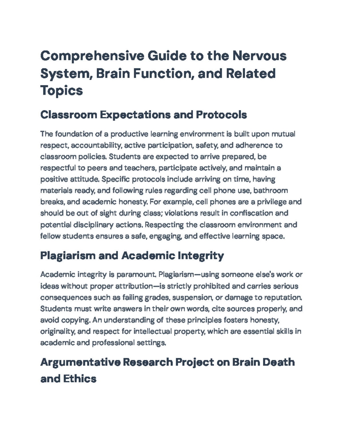 Comprehensive Guide to Neuroplasticity & Nervous System Functions (BIO ...