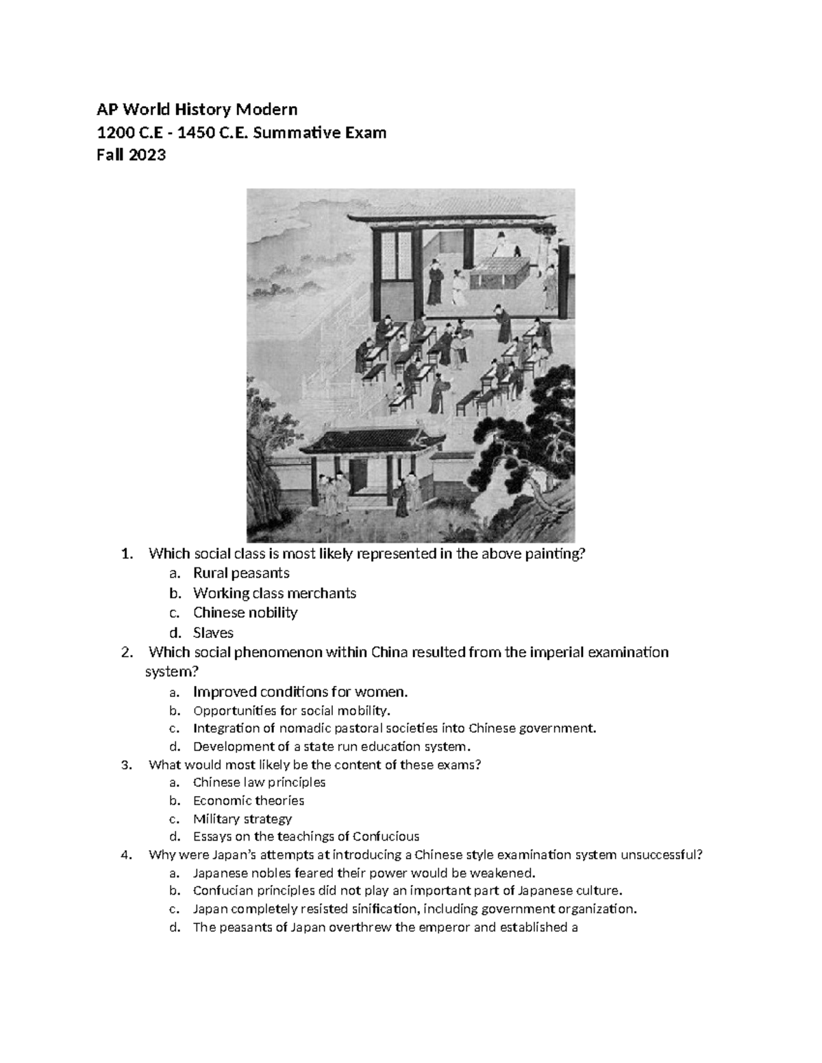 1200-1450 Exam 2023 - Test notes - AP World History Modern 1200 C ...