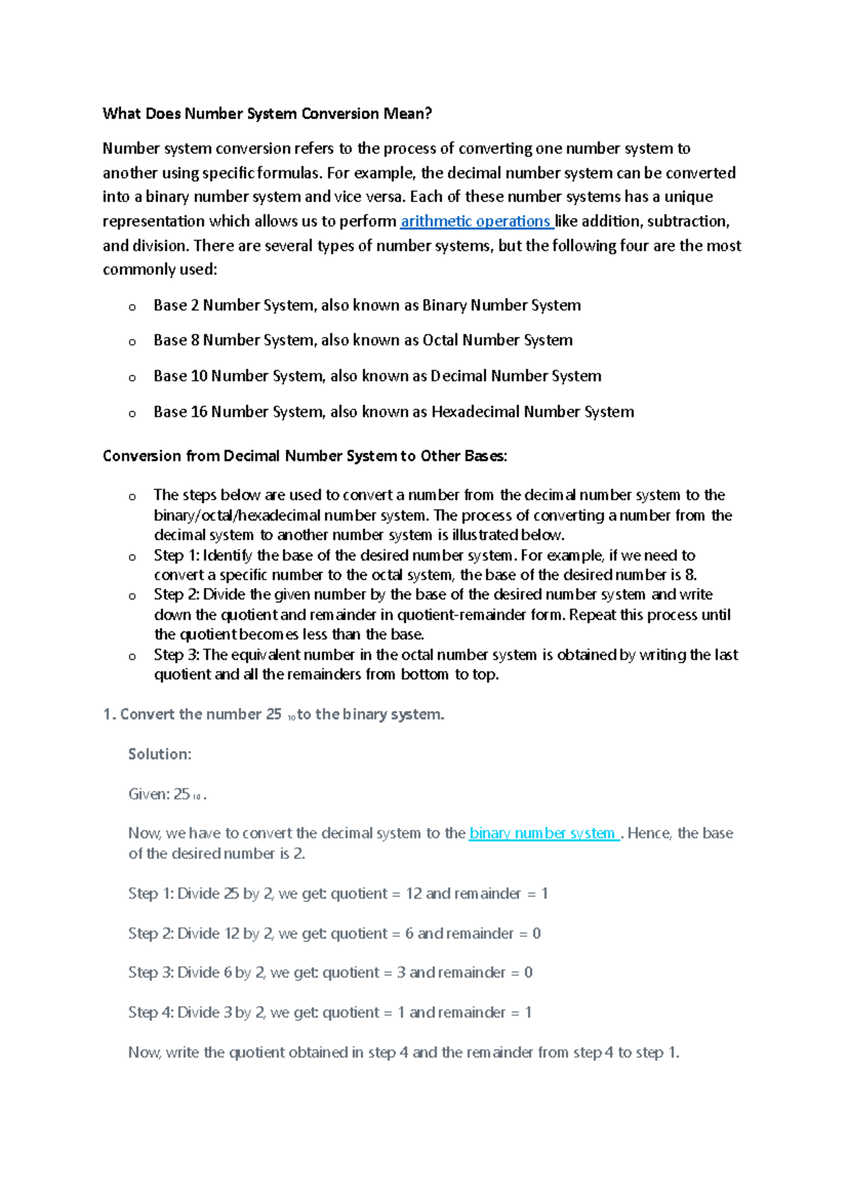 Number System Conversion Problems and Solutions (CS101) - Studocu