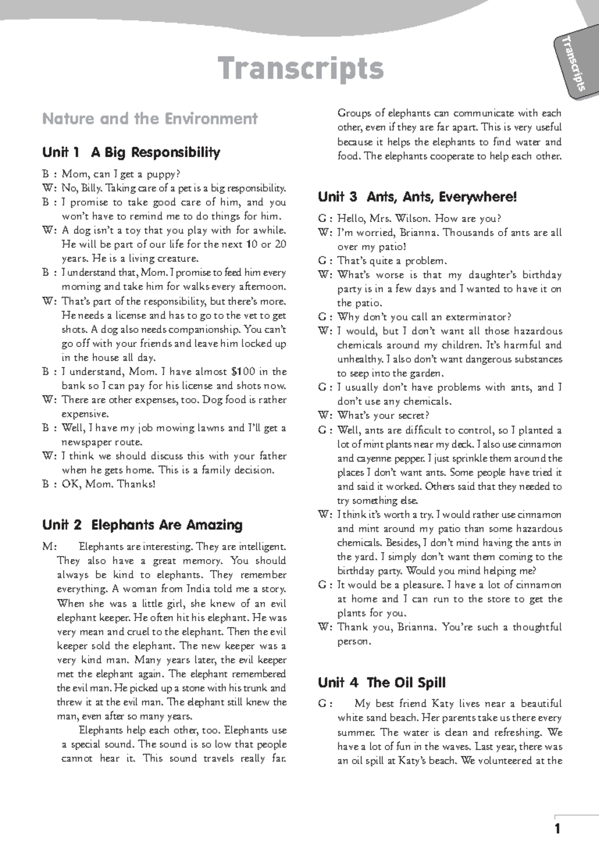 Nature and Environment Unit 1-40 Listening Practice Transcripts - Studocu
