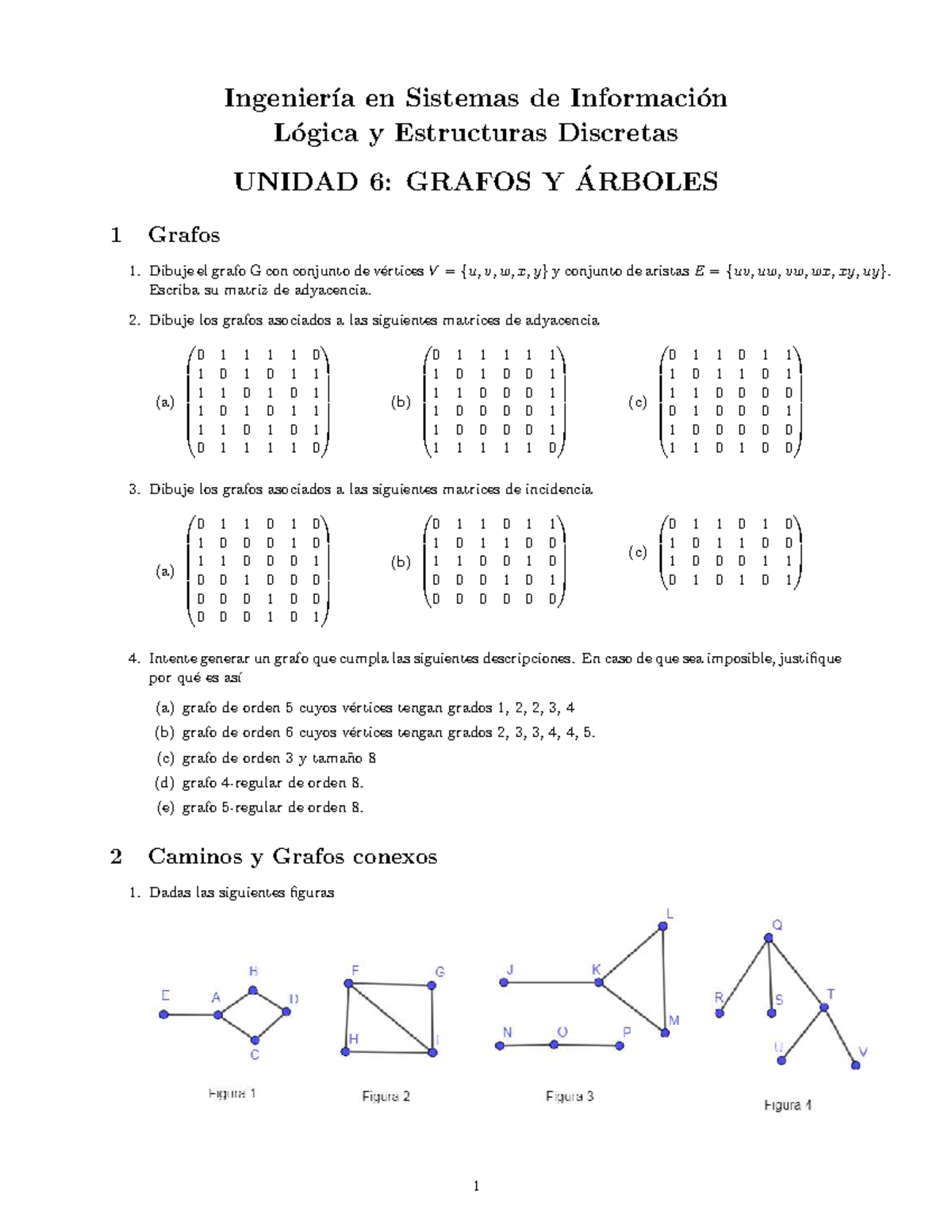 TP6 Grafos 2025: Análisis de Grafos y Matrices de Adyacencia - Studocu