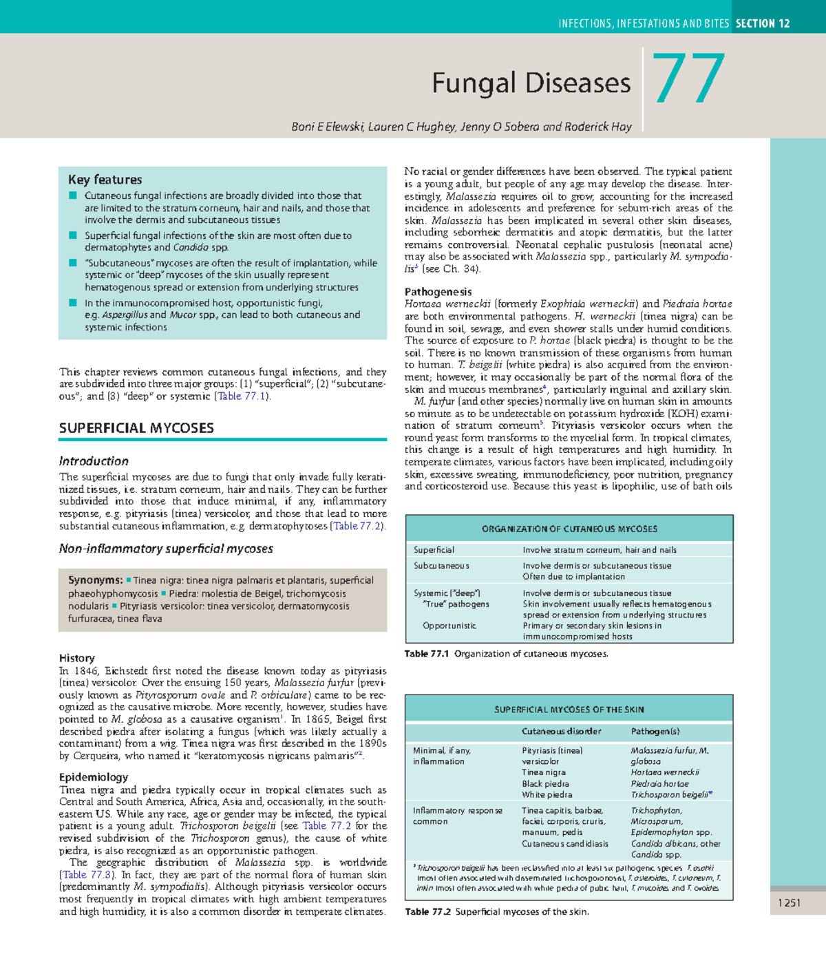 Fungal diseases in infections, infestations, and bites (section 12 ...