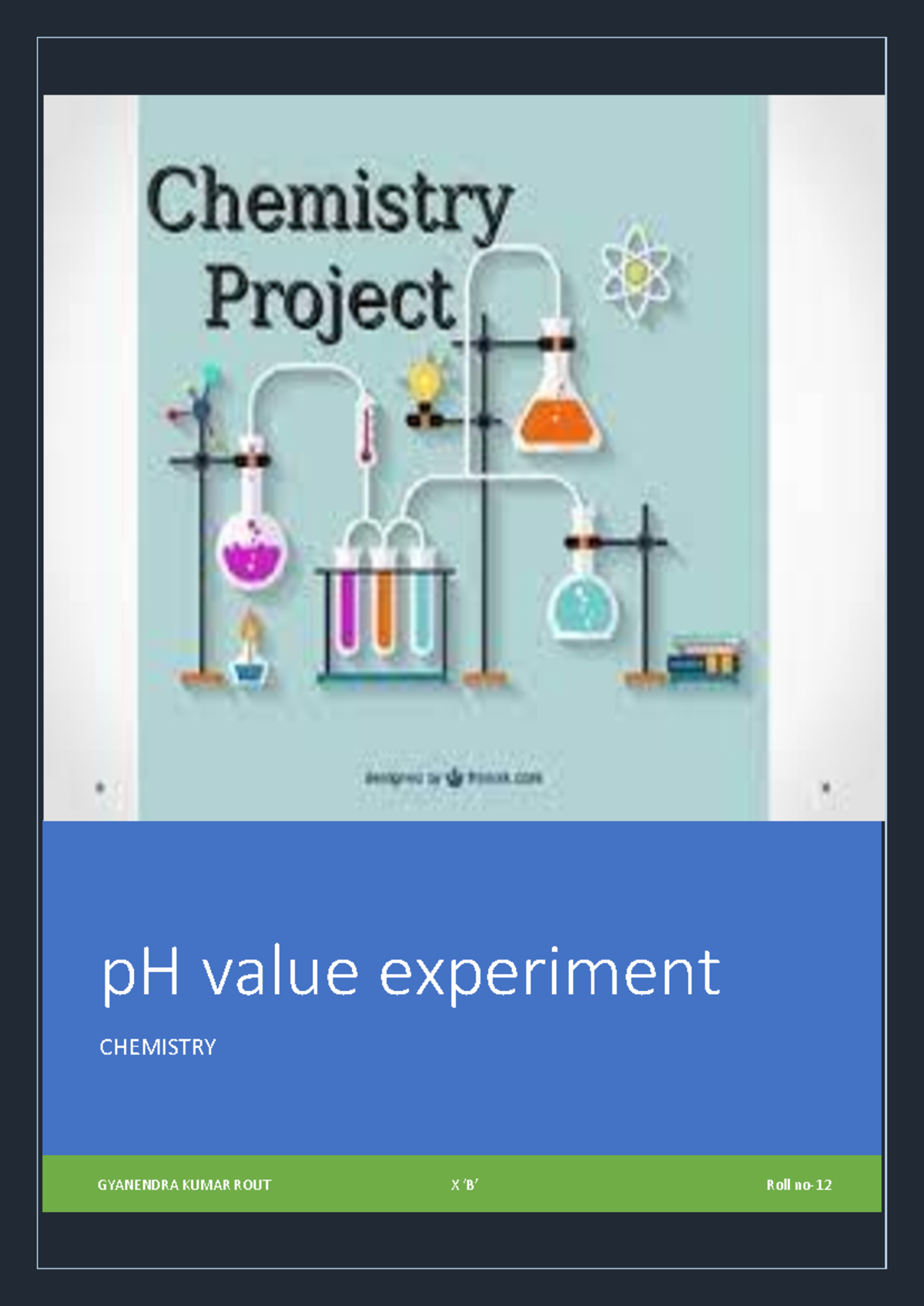 pH Scale Experiment for Chemistry Project - Class X 'B' - Studocu