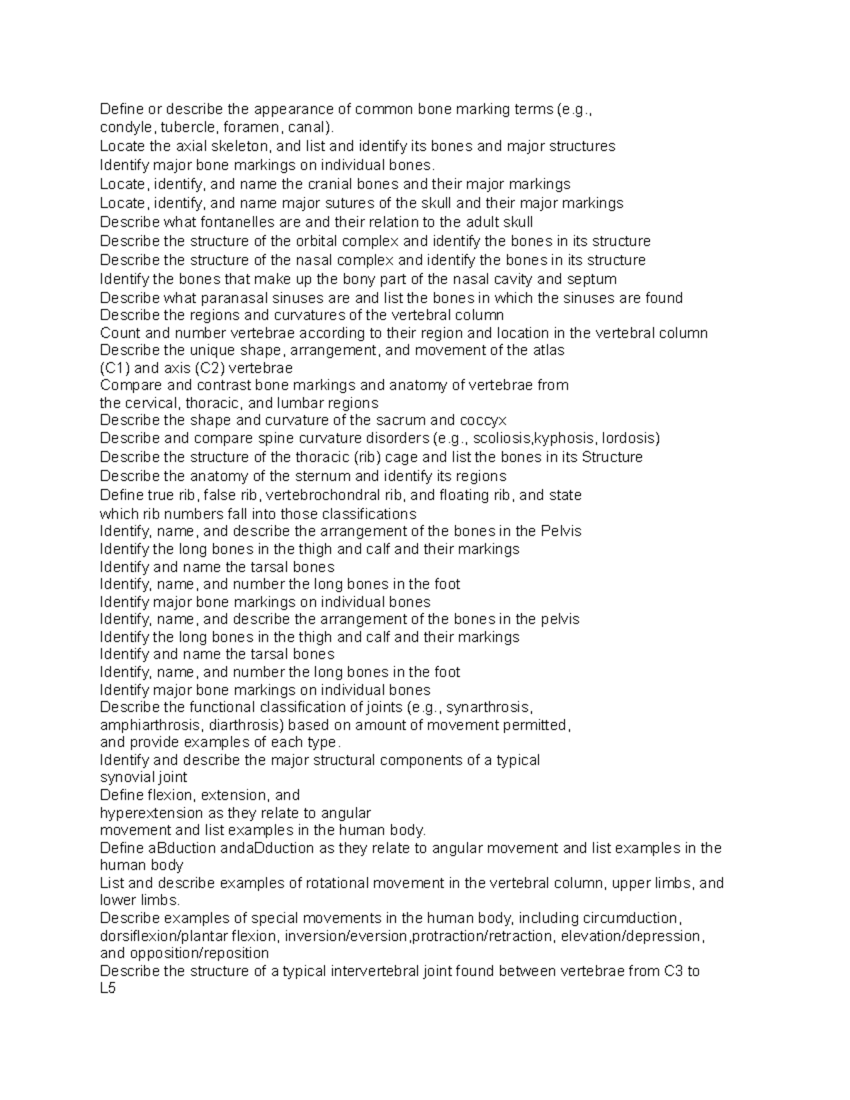 Advanced Anatomy Learning Objectives: Exam 2 (ANAT 201) - Studocu