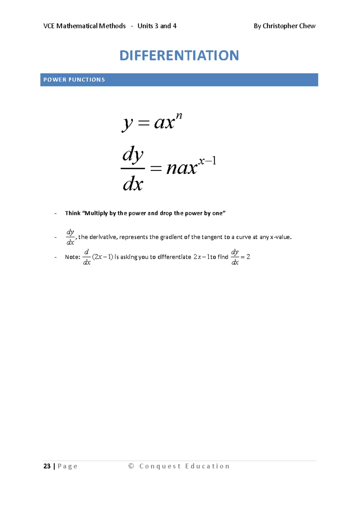 2020 mathematical methods units 3 and 4 notes differentiation ...