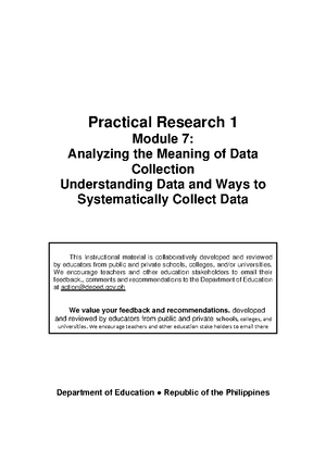 Practical-Research-1 Module-5 - PRACTICAL RESEARCH I: Qualitative ...