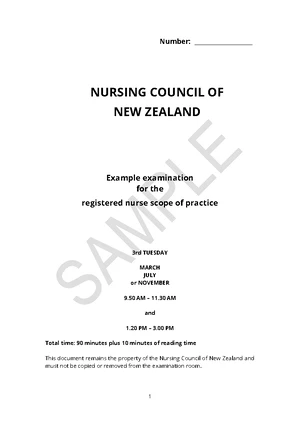 State Exam sample Registered Nurse 2022 - Number ...