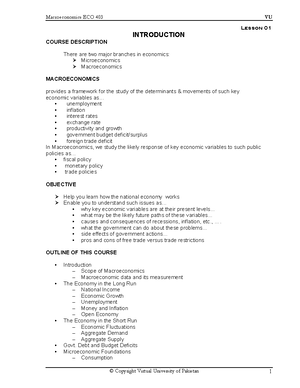MGT211 handouts 1 45 - INTRODUCTION TO BUSINESS (MGT211) Table of Content Lesson No. Title ...