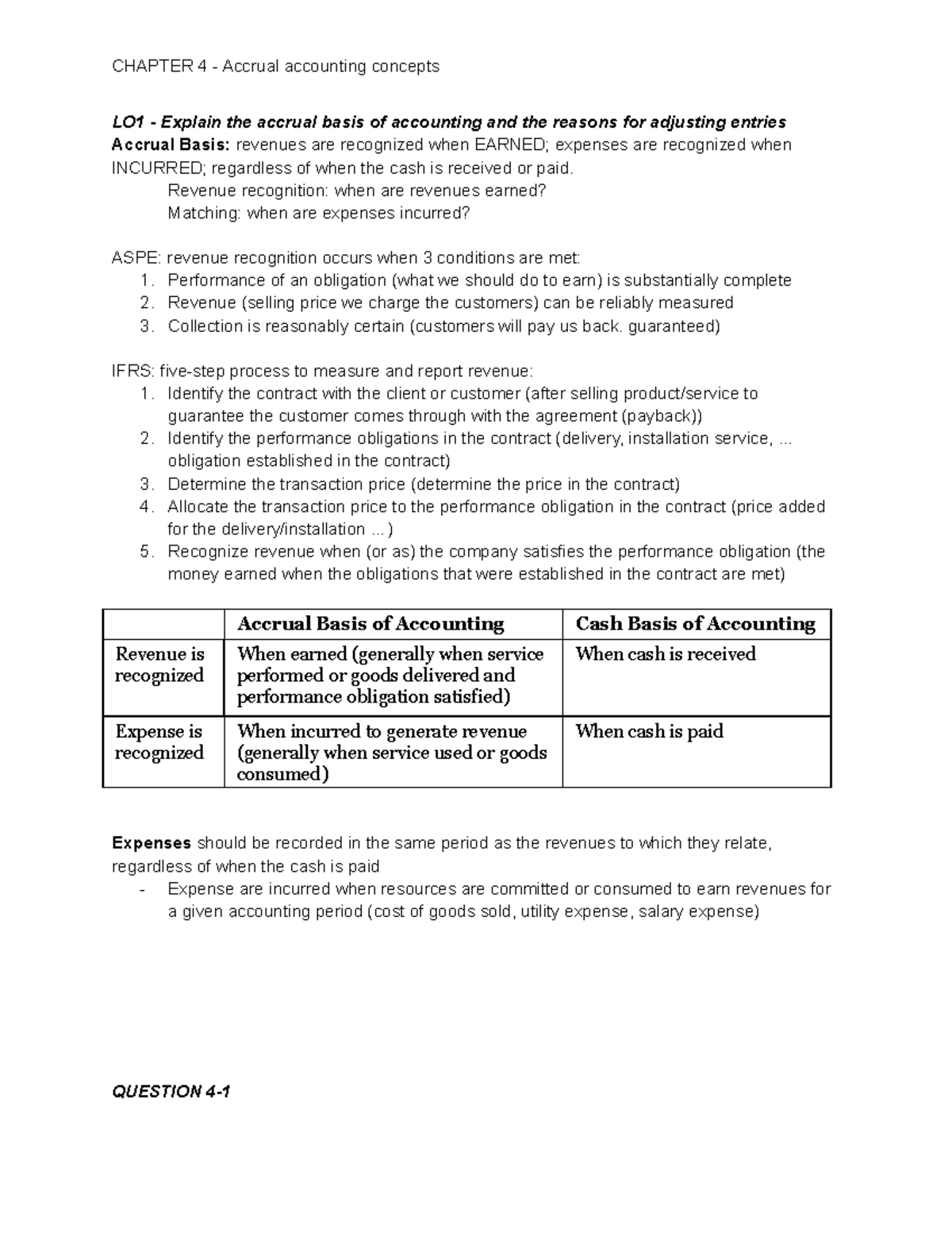 Chapter 4 - Accrual Basis of Accounting Notes (ACCT 101) - Studocu