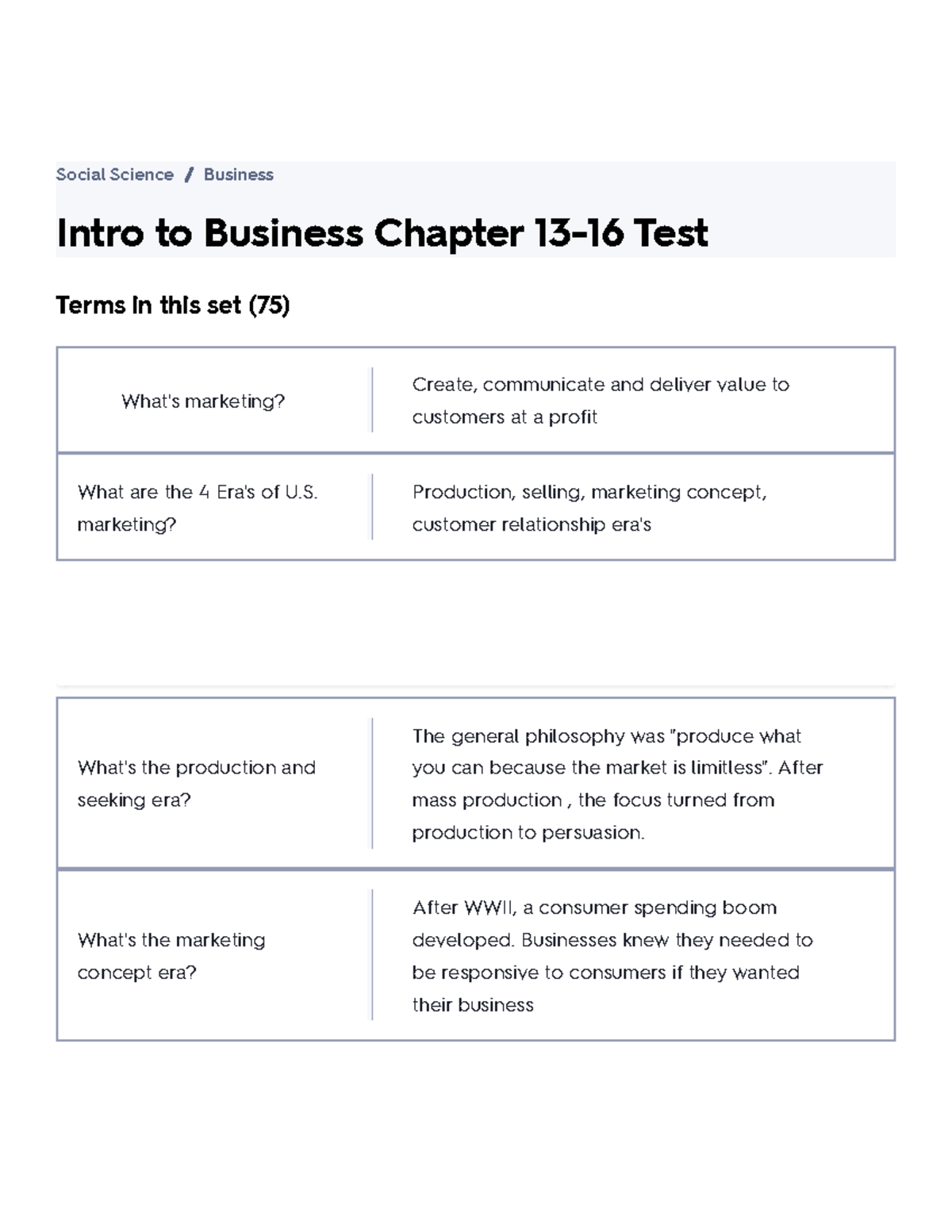 Intro to Business Chapter 13-16 Test Flashcards Study Guide - Studocu
