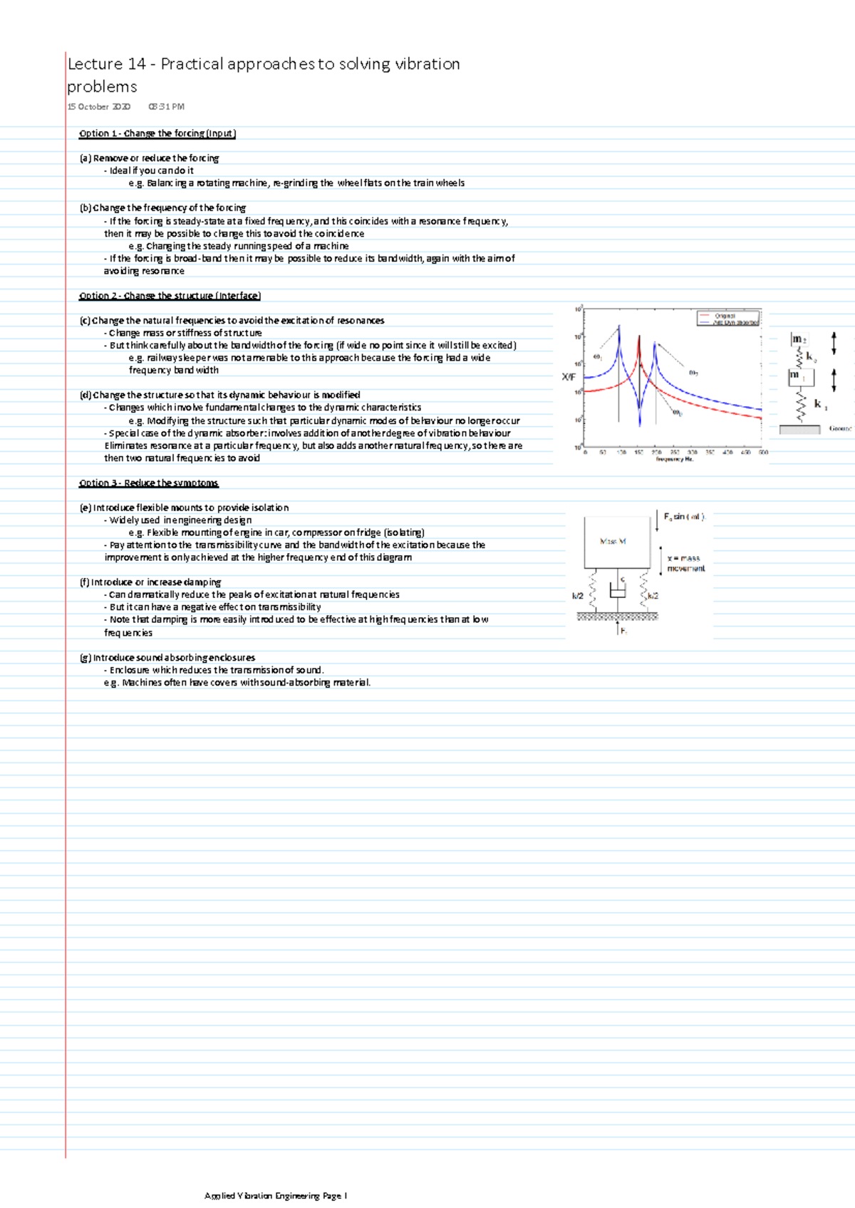 Lecture 14 - Practical approaches to solving vibration problems ...