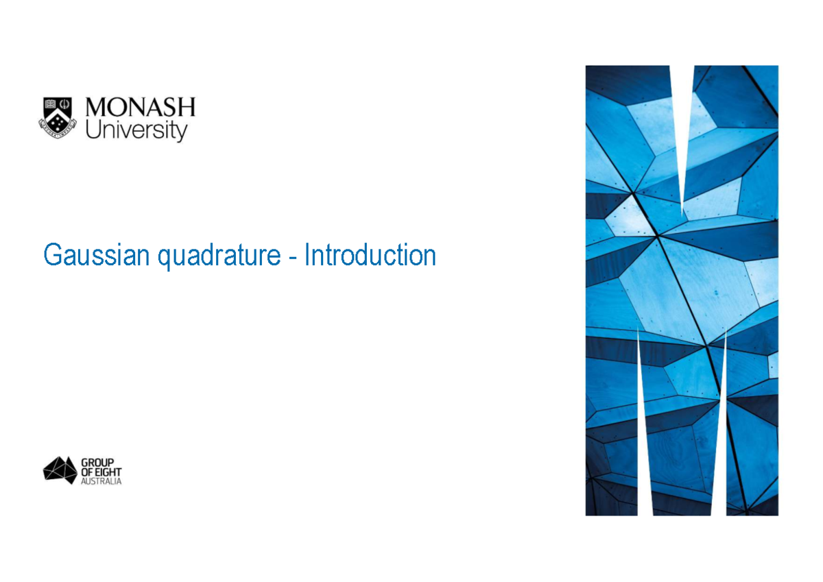 Gaussian Quadrature: An Introduction to Numerical Integration ...