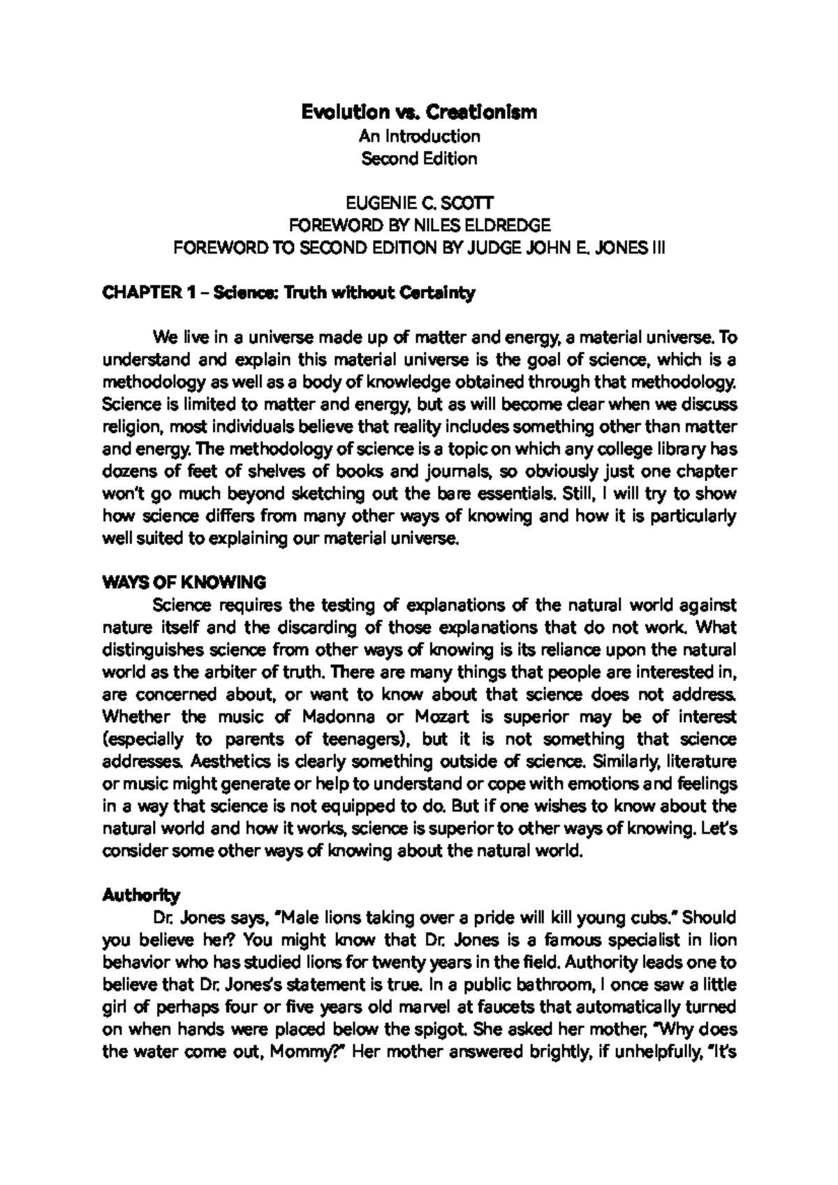 Evolution vs Creationism - Evolution vs. Creationism An Introduction ...