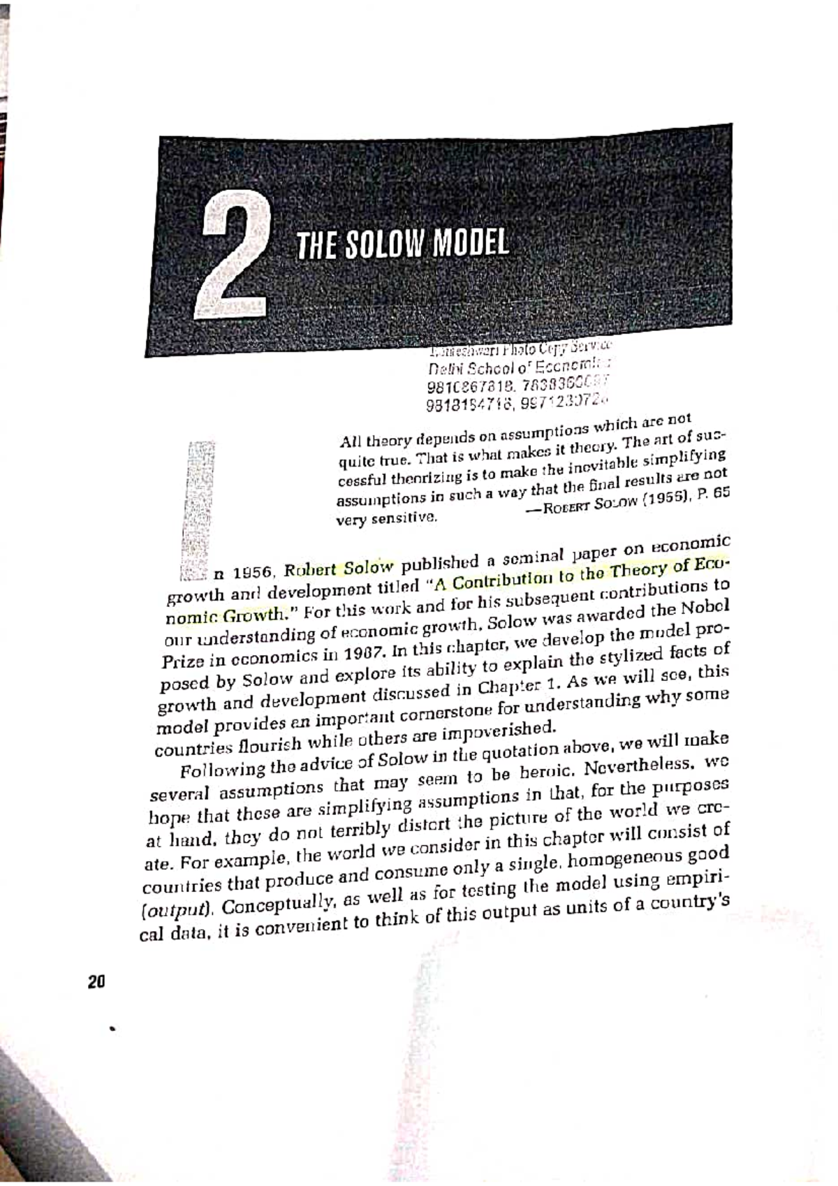 Solow model - Summary Macroeconomics - THE SOLOW MODEL Photo Copy ...